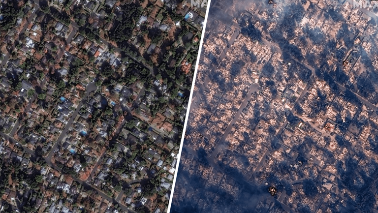 Eaton Fire satellite images show shocking before-and-after fire damage Eaton Fire satellite images show shocking before-and-after fire damage