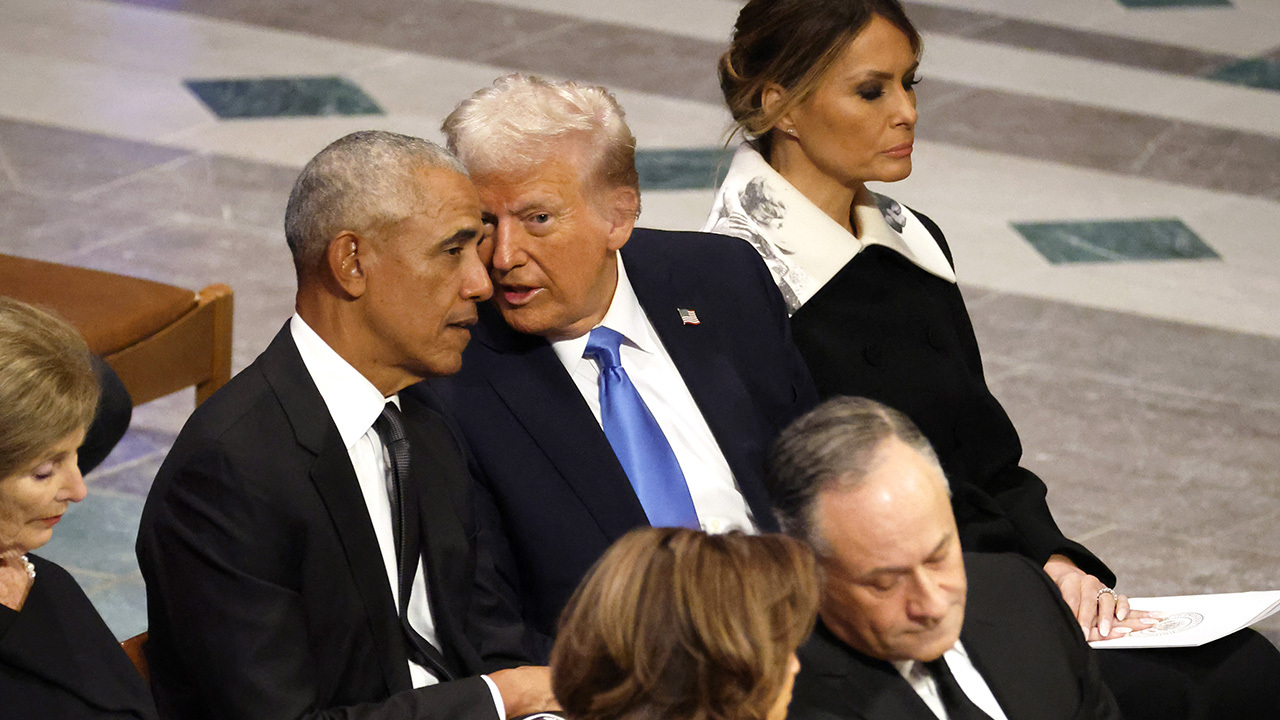 WATCH: Former presidents Bush, Obama, Trump meet