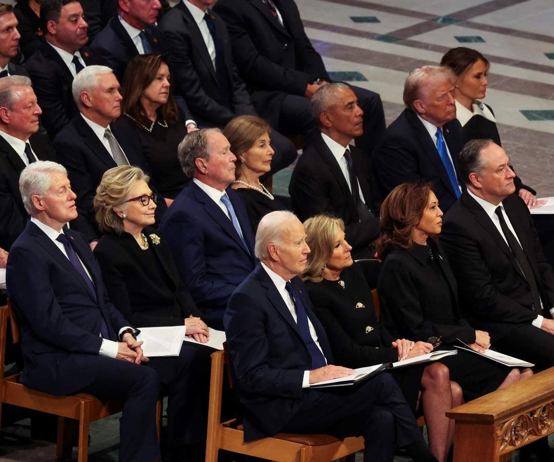 Cuatro expresidentes de EE.UU. en funeral de Carter