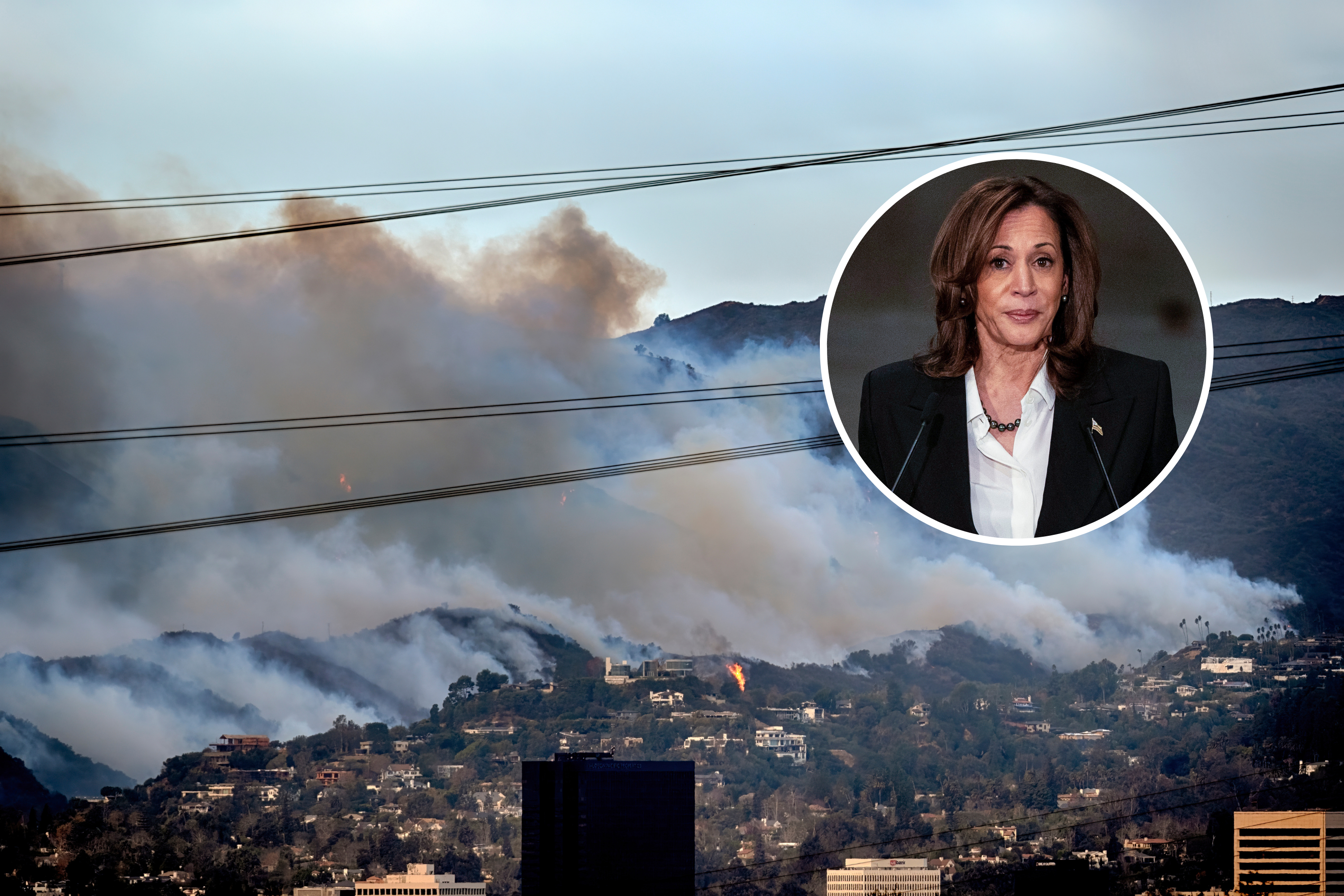 Map Shows Kamala Harris' California Home Surrounded by Los Angeles Fires