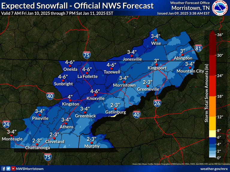 How much snow is Knoxville supposed to get? East Tennessee to see ...