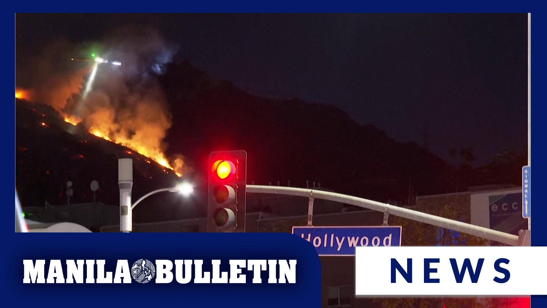 Fast-moving fire breaks out in Hollywood Hills, threatening one of Los ...