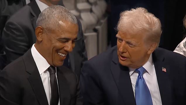 Trump and Obama share intimate conversation at Carter's funeral