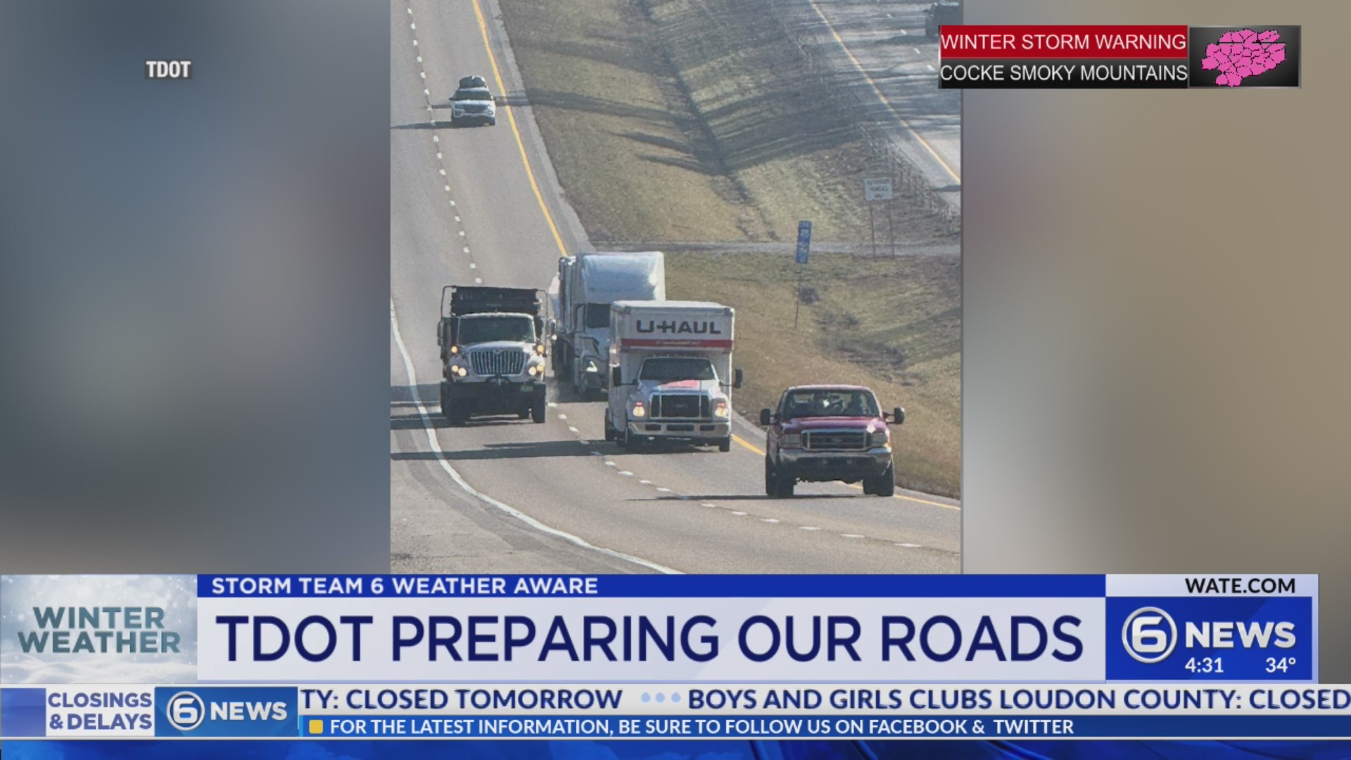 TDOT preparing roads for snow ahead of winter weather