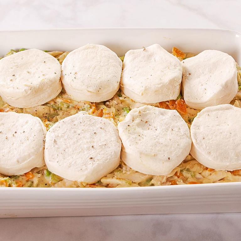 Skip The Crust—Top Your Chicken Pot Pie With Buttery Biscuits Instead