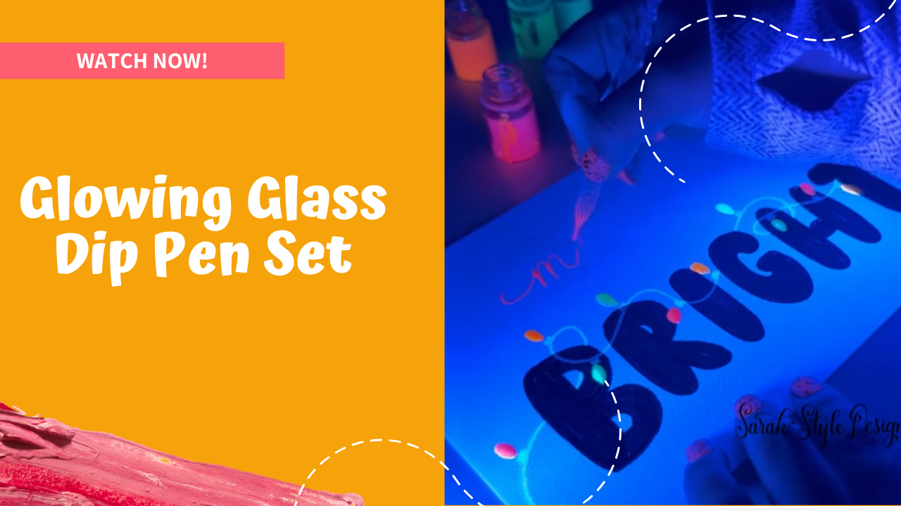 Glowing Glass Dip Pen Set