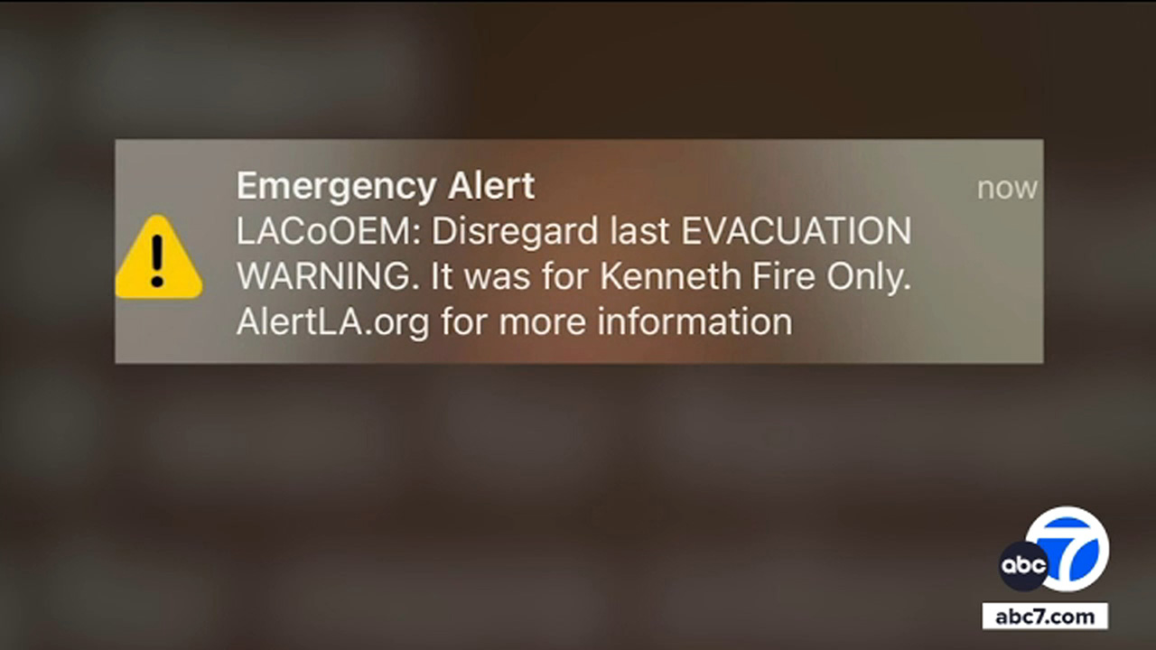 Evacuation warning emergency alert was sent in error across LA County