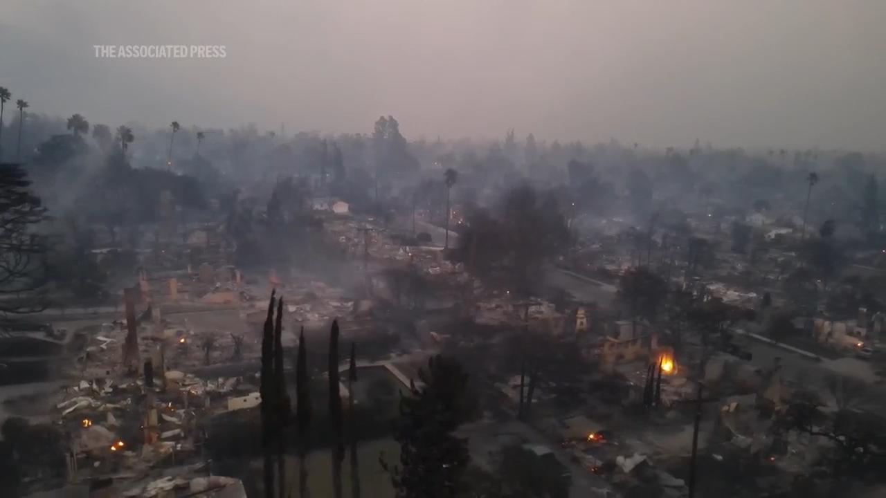 Drone video shows scope of devastation from fire in Altadena
