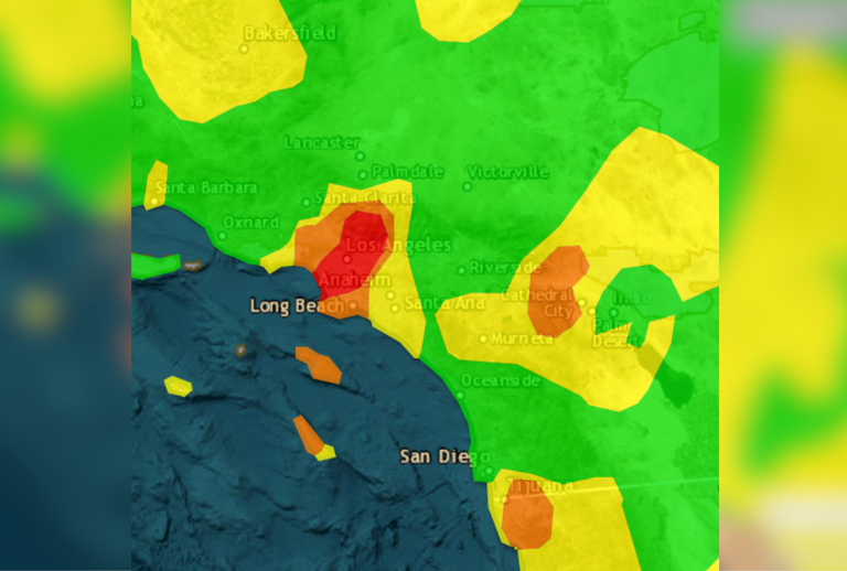 Map Reveals Where Air Quality Is the Worst in LA Following Multiple Fires