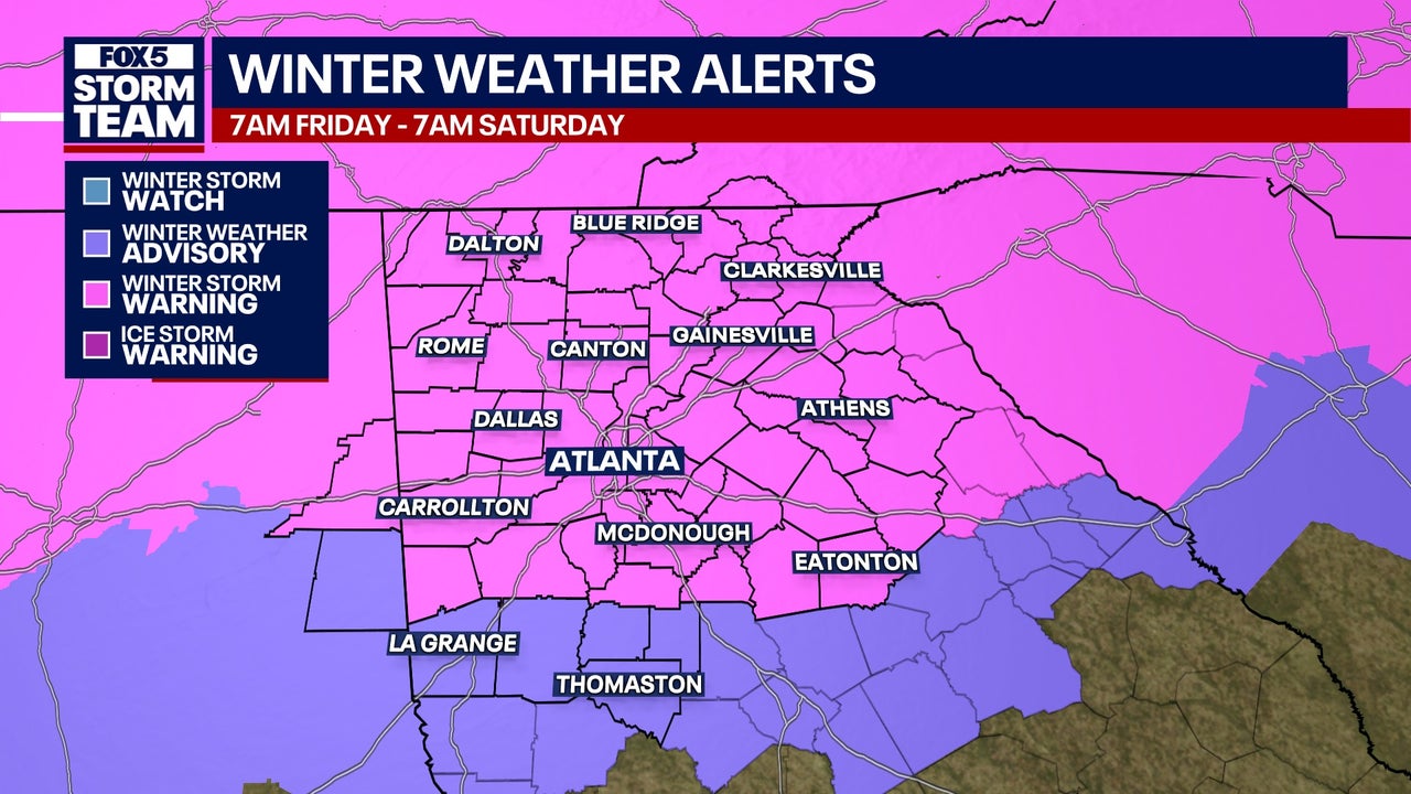 Winter Storm Warning for Atlanta, North Georgia: Snow, ice, and ...