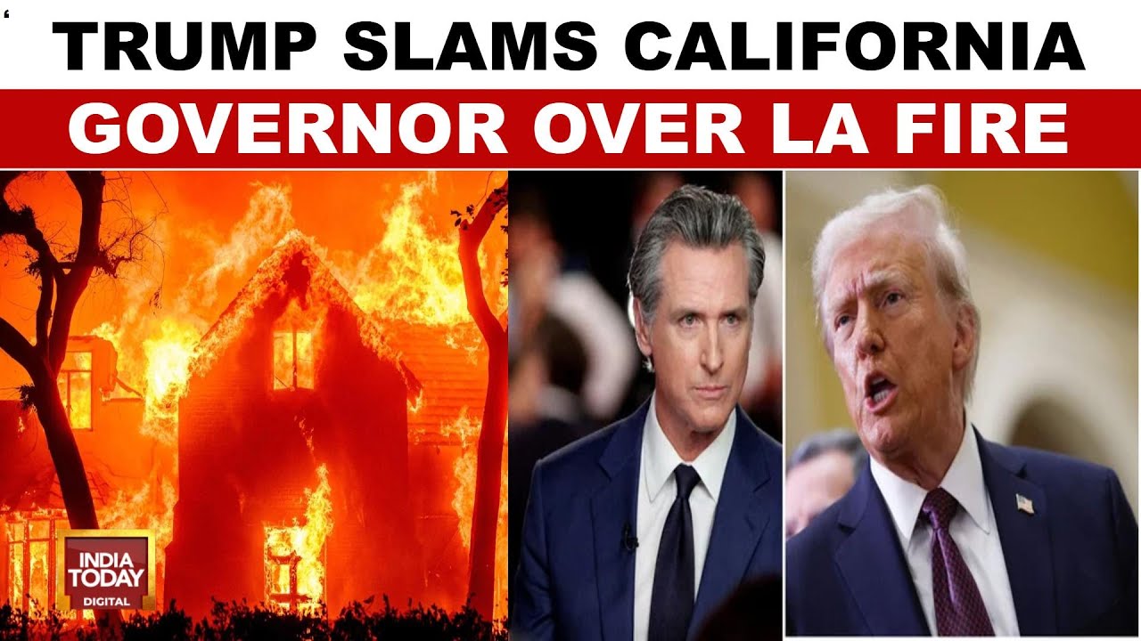 Wildfire devastates Los Angeles, Trump criticises governor's response