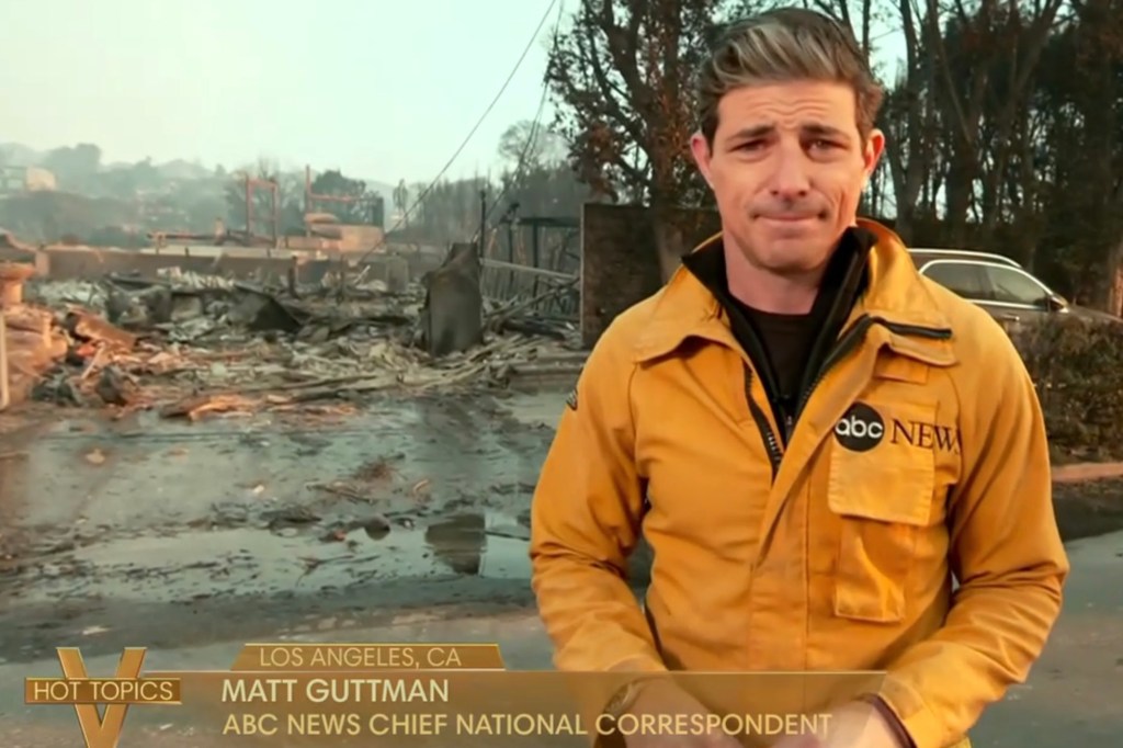 ABC News’ Matt Gutman reports on Palisades Fire while standing outside ...