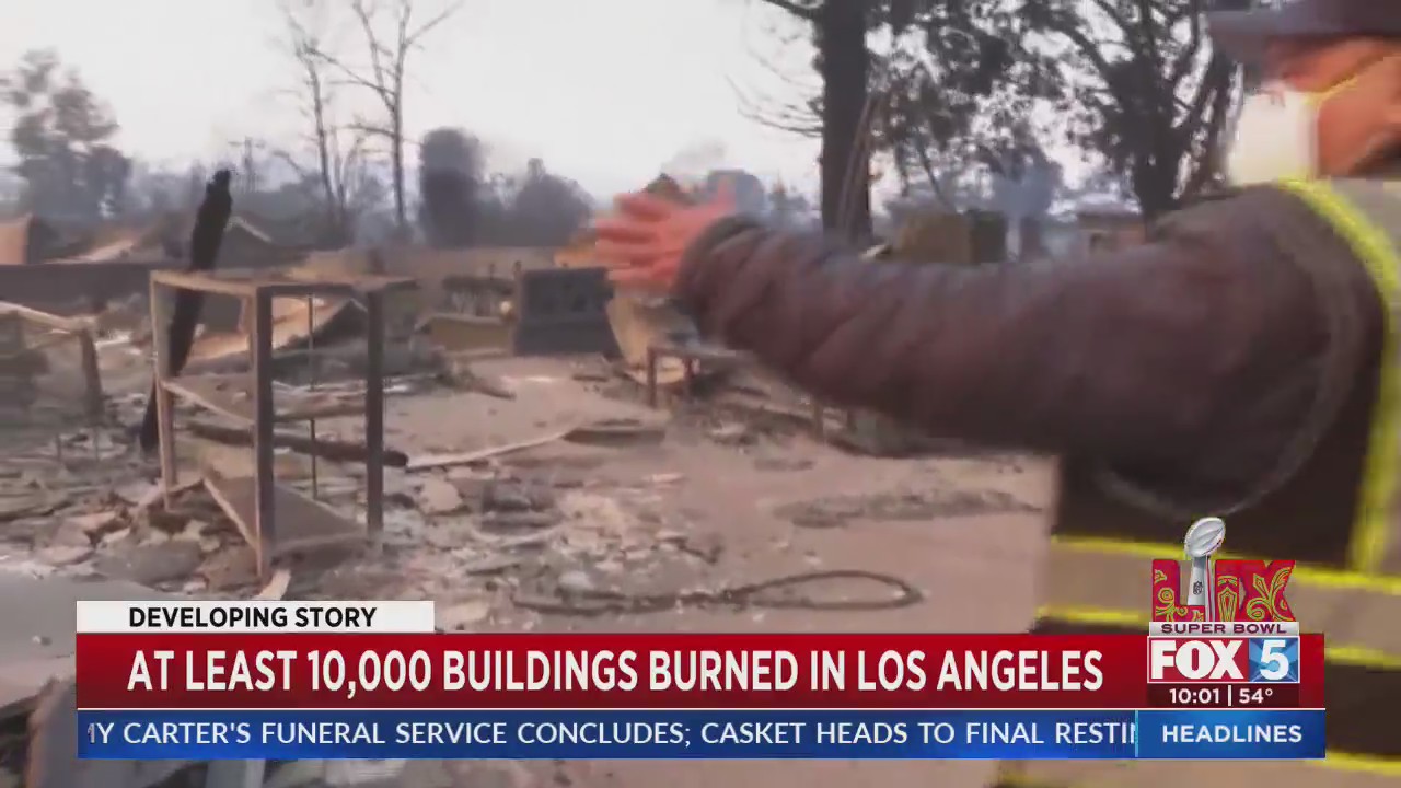 At least 10,000 buildings burned in LA