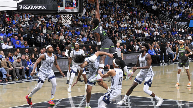 Watch Anthony Edwards put Orlando's Anthony Black in poster with monster dunk