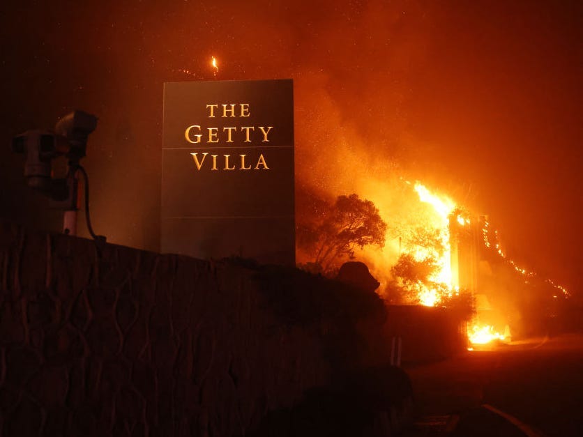 The Getty Villa survived LA's firestorms while the area around it ...