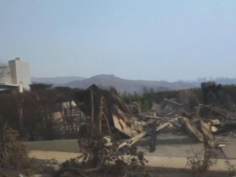 Milo Ventimiglia fights back tears while visiting rubble of charred ...