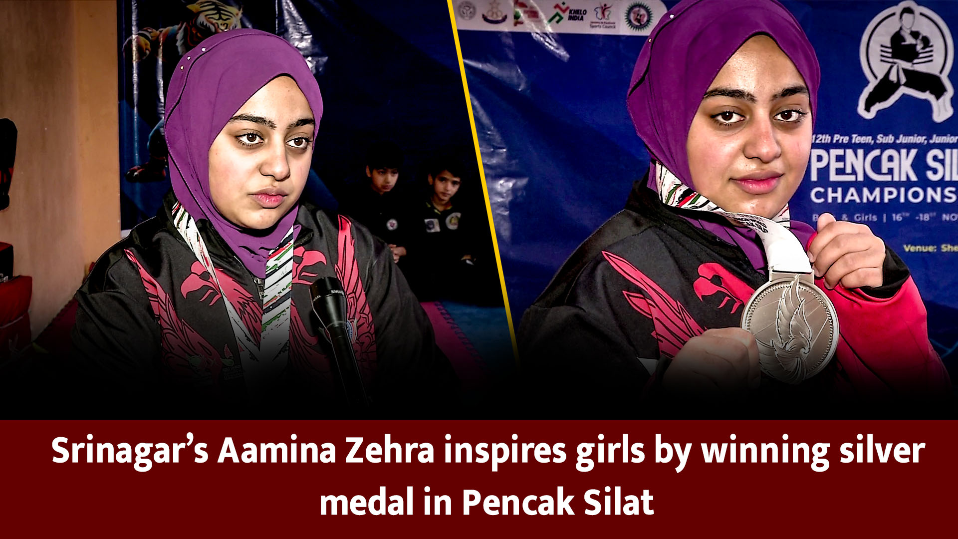 Srinagar’s Aamina Zehra inspires girls by winning silver medal in Pencak Silat