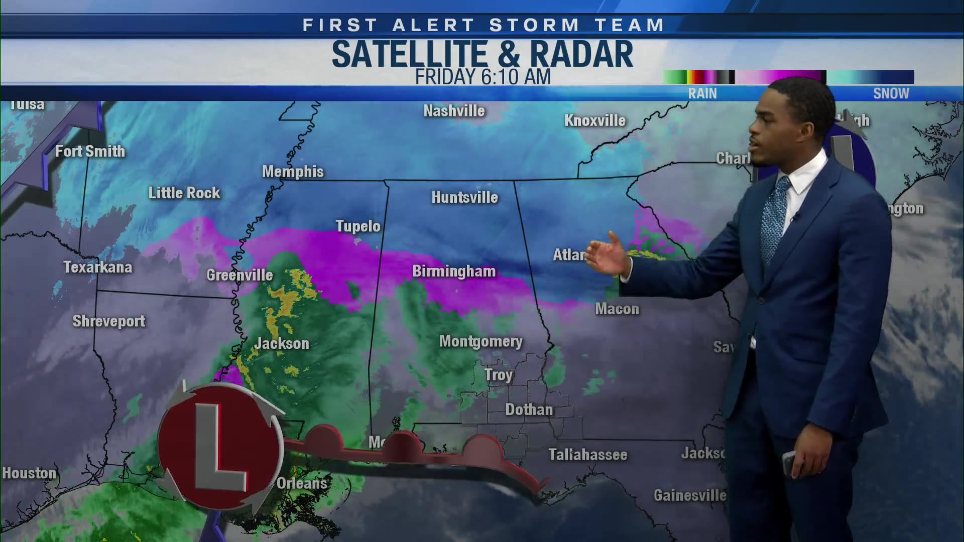 Rainy day across the Wiregrass as northern Alabama sees snow