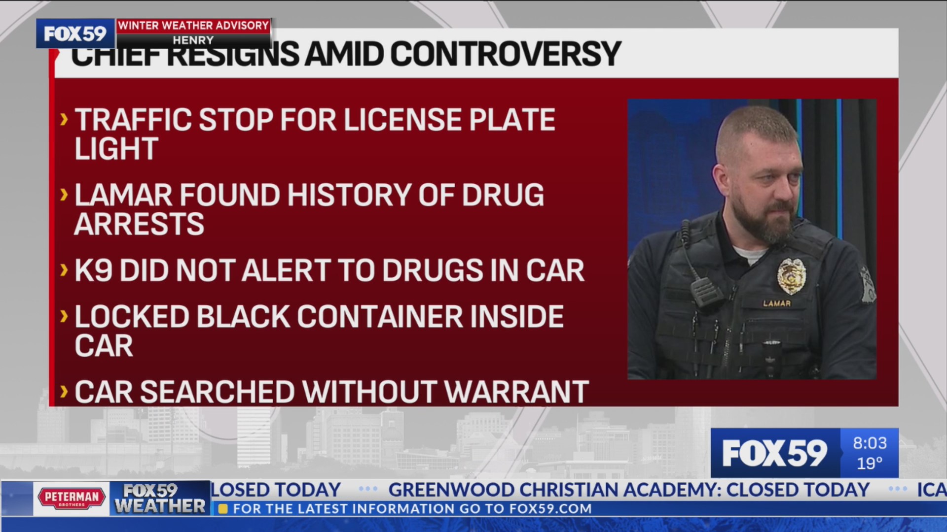 Delphi police chief resigns amid scrutiny over drug arrest