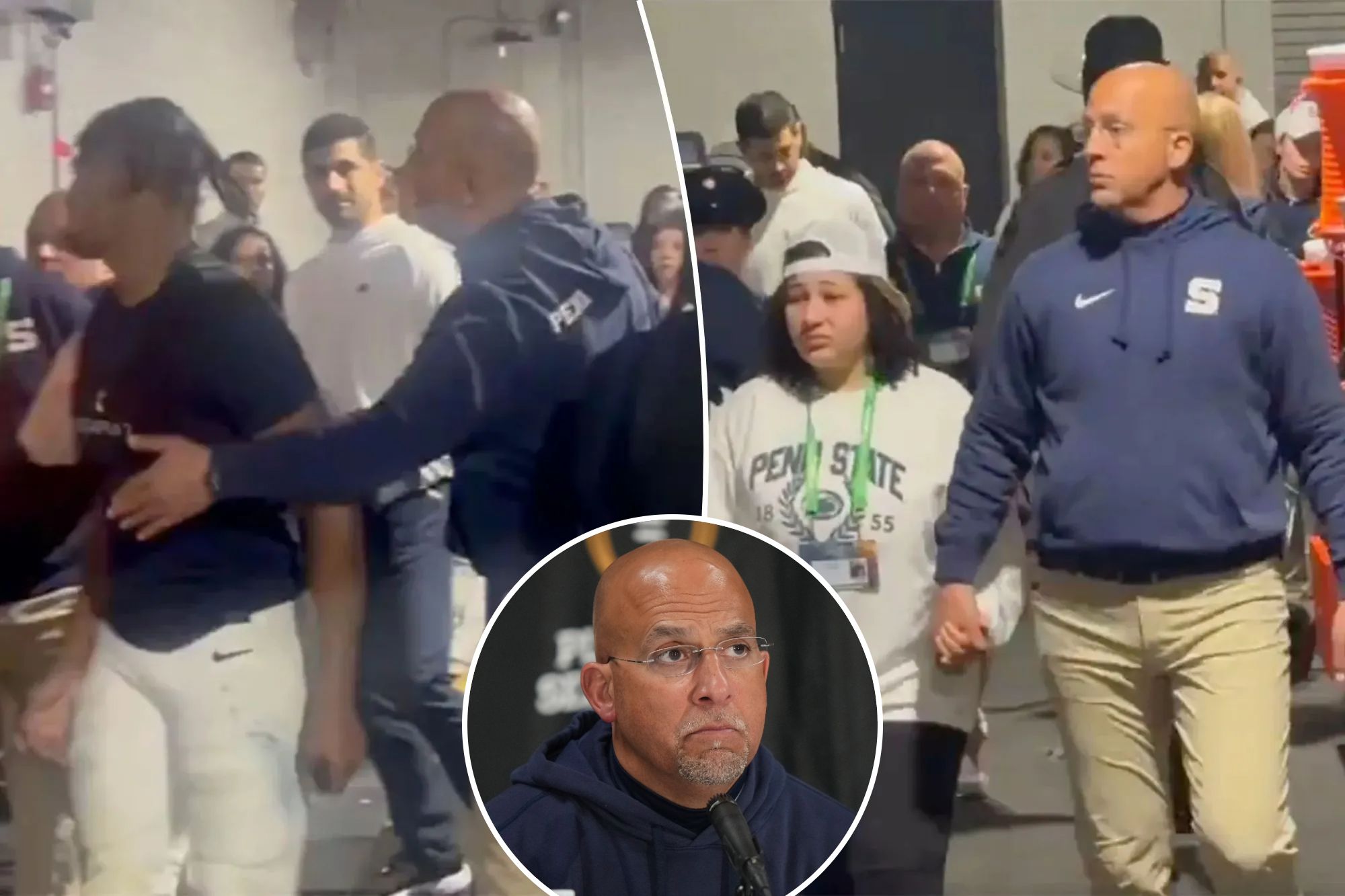 James Franklin has emotional moment with his daughter as upset Nick ...