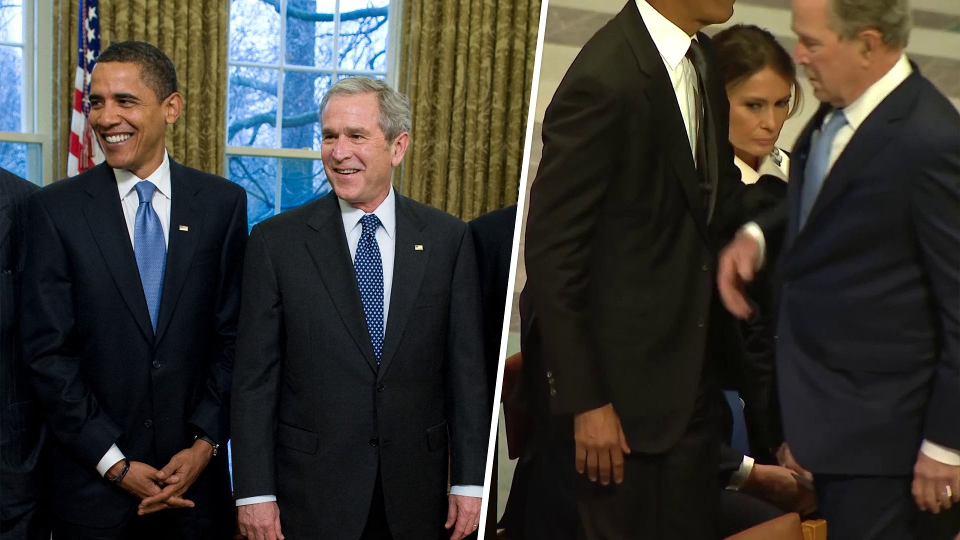 Watch: George W. Bush shares viral moment with Barack Obama