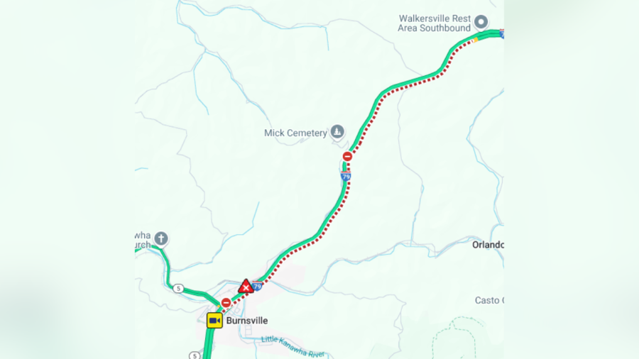 I-79 traffic being detoured in Braxton County, WV