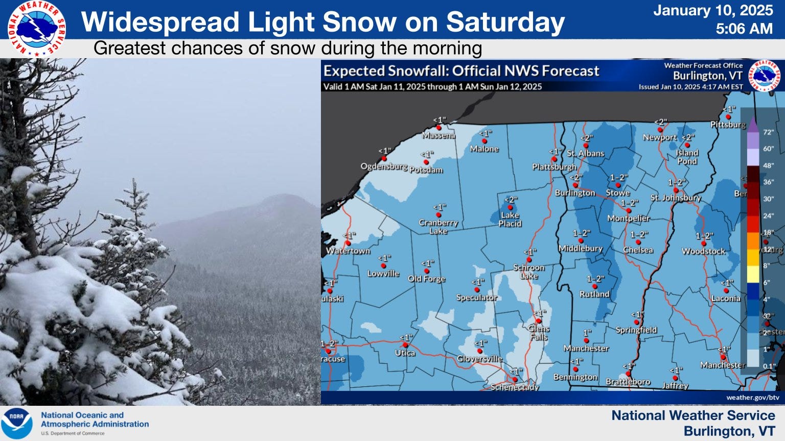 Vermont expected to get light snow Saturday. Here's the forecast
