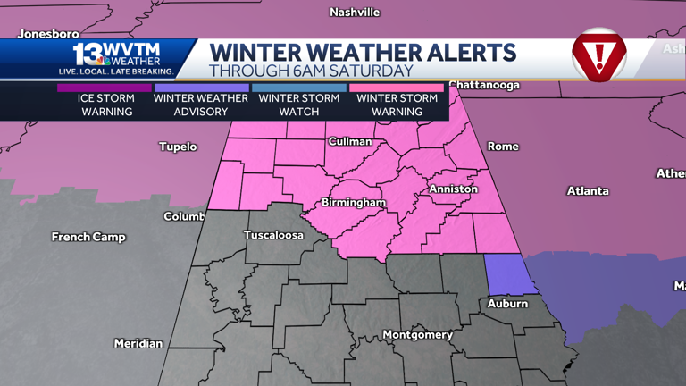 Alabama winter storm: The latest warnings, timings and impacts