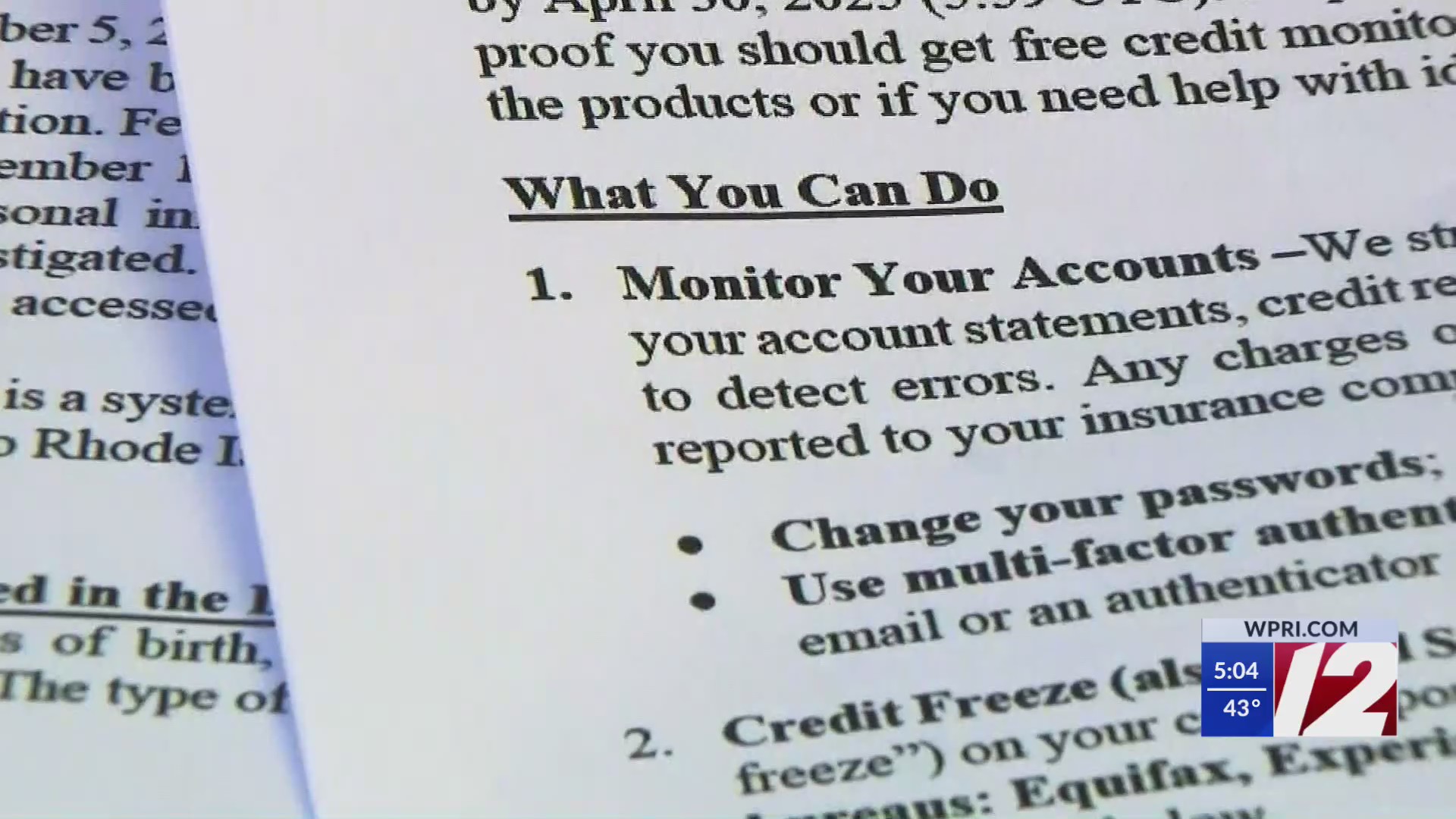 RI offers 5 years of credit monitoring after data breach