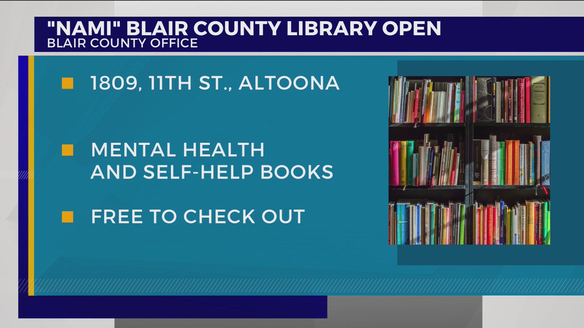 NAMI Blair County giving members a ‘free’ mental health library