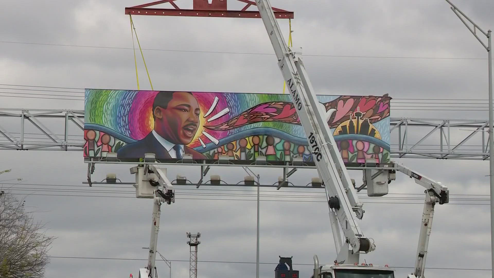 New mural on north New Braunfels overpass features Dr. Martin Luther ...