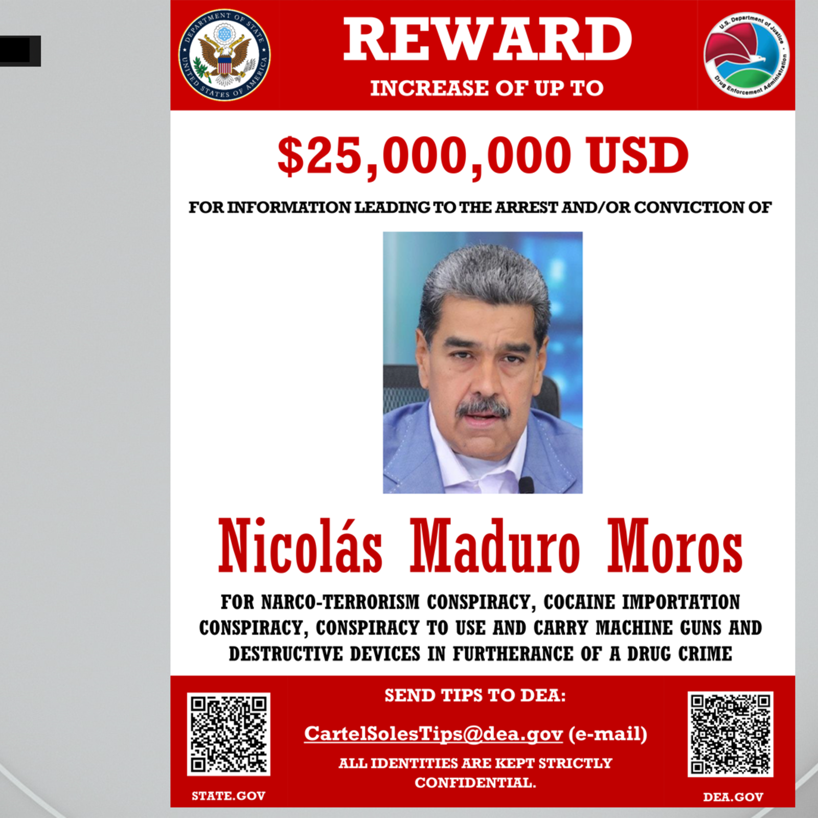 Reward for capture of Venezuela's Maduro increased to $25 million