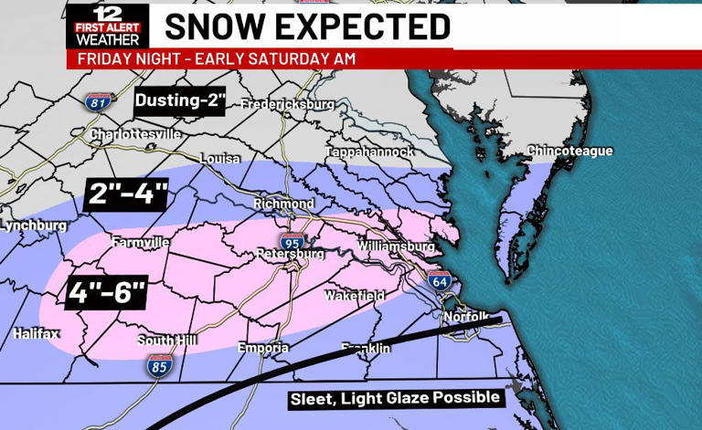 First Alert Weather Day: Snow moves out of Central Virginia