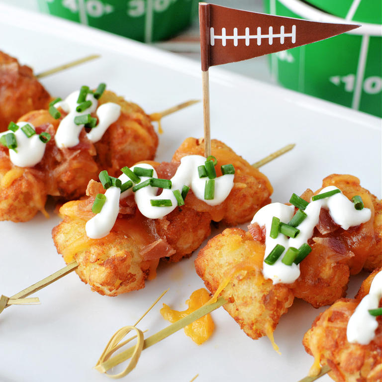 Make These Loaded Tater Tot Skewers for Your Next Party