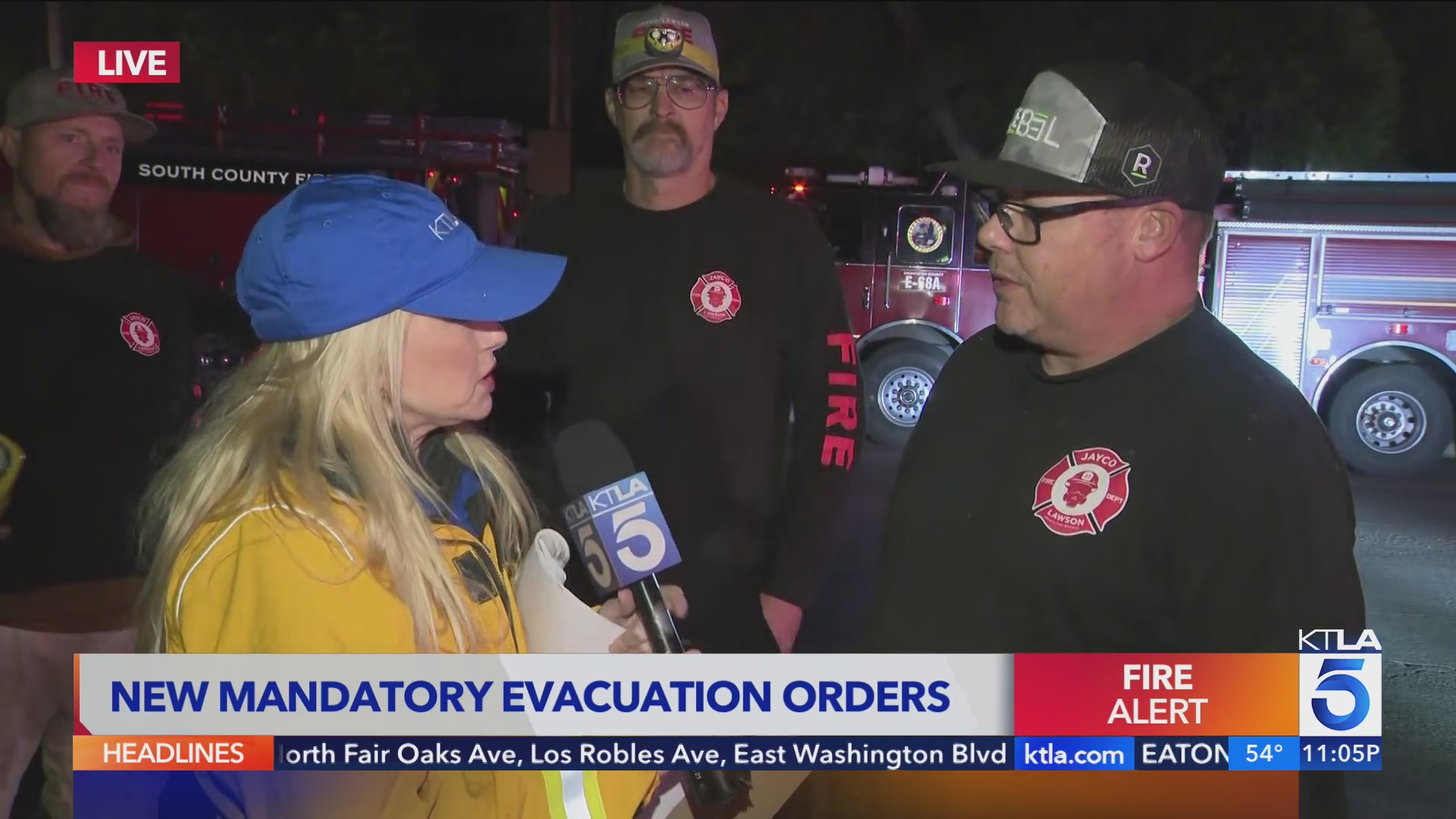 KTLA speaks to firefighters defending homes from Palisades Fire