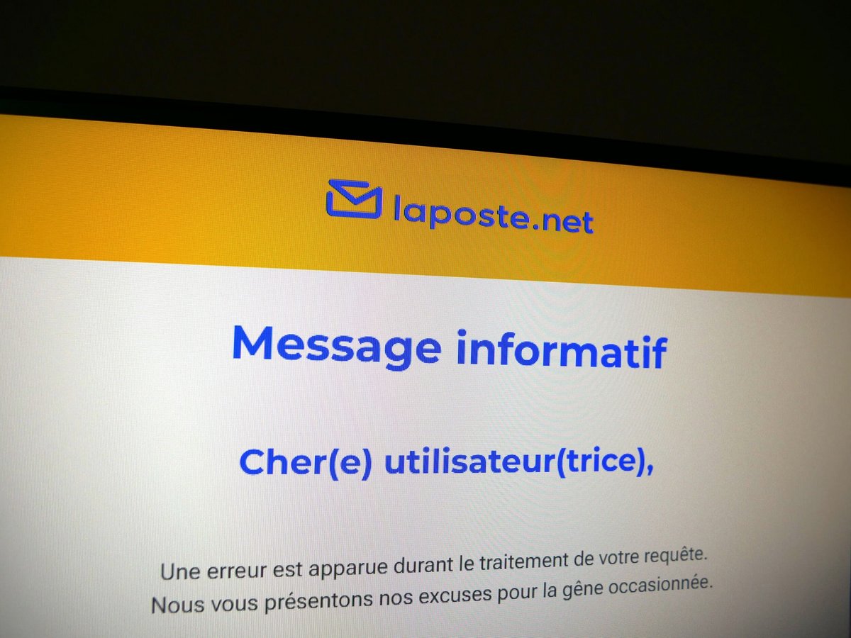 Grosse panne sur le site de La Poste ce matin, qui touche les utilisateurs de la messagerie ...