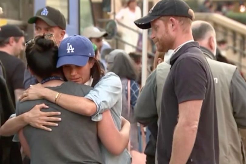 Harry and Meghan hug fire victims and open LA home to evacuees after ...
