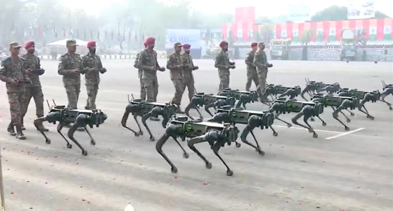 Army Day 2025: Indian Army Showcases Futuristic Robotic Mules During ...