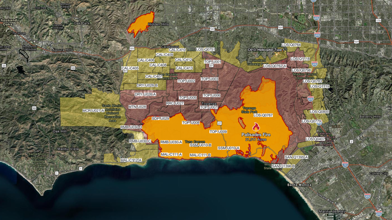 Palisades Fire forces new evacuations near Encino and Brentwood