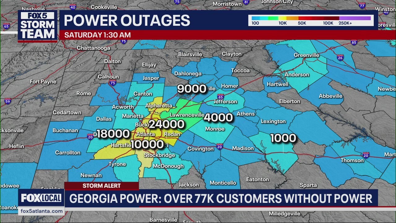 Atlanta winter storm forecast 1:30 a.m. update
