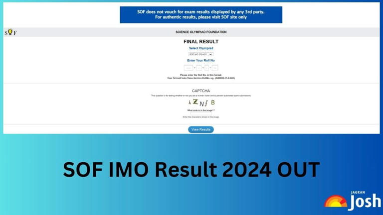 SOF IMO Result 2024-25 OUT at sofworld.org; Direct Link to Download the Scorecard PDF