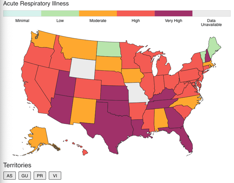 MAP: Emergency room visits for respiratory illnesses are soaring in ...