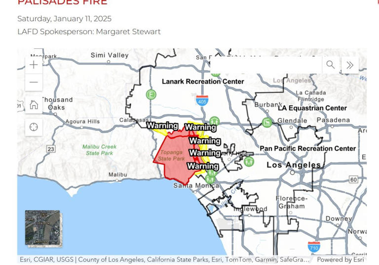 Palisades Fire Shifts Northeast, Threatens Brentwood, Encino