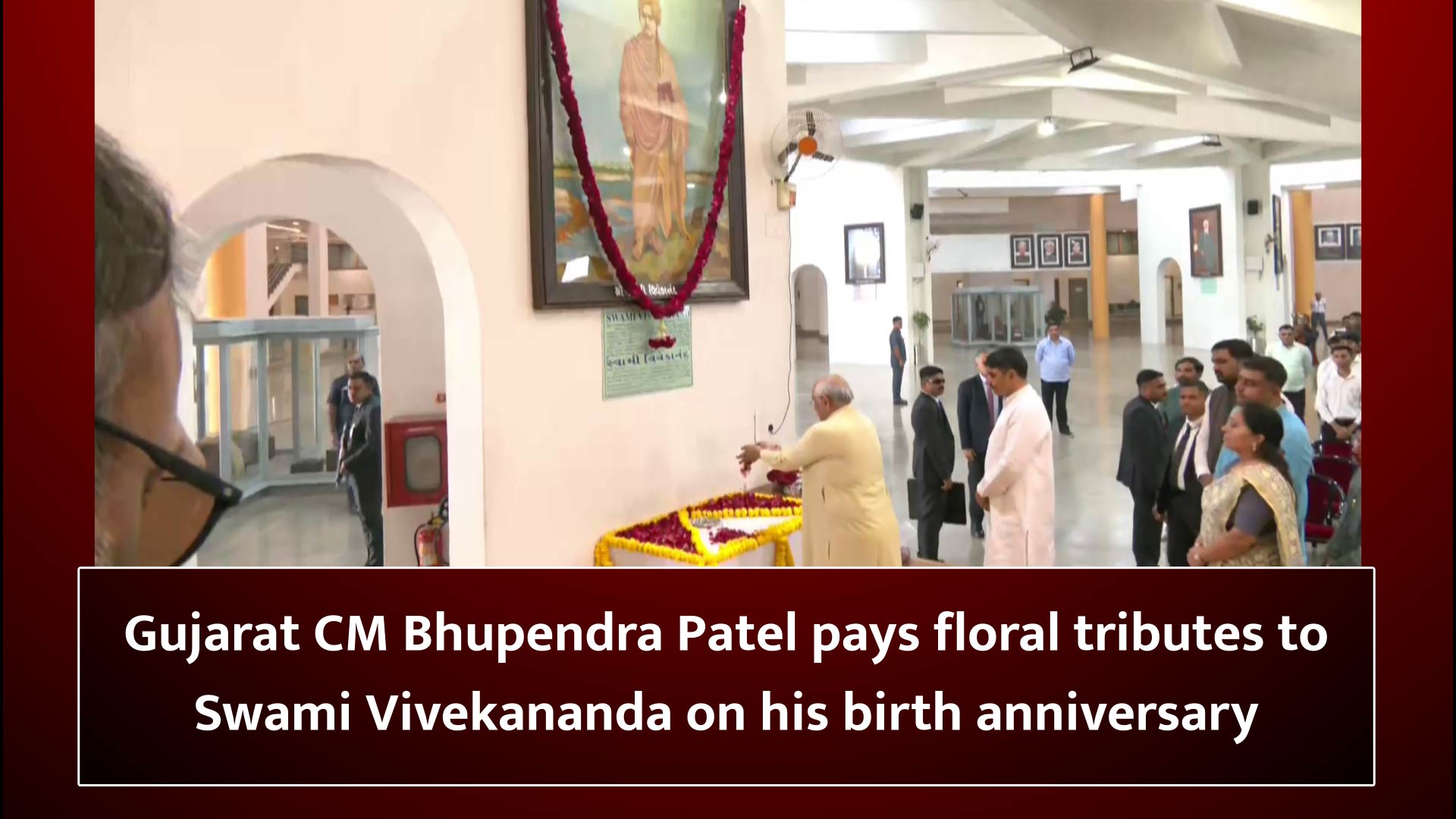 Gujarat CM Bhupendra Patel pays floral tributes to Swami Vivekananda on ...