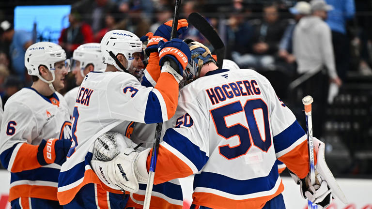 Islanders 2, Utah 1: Hogberg’s first win caps undefeated trip, first ...