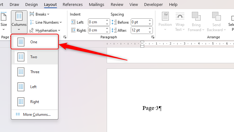 How to Use Columns in One Section of a Word Document