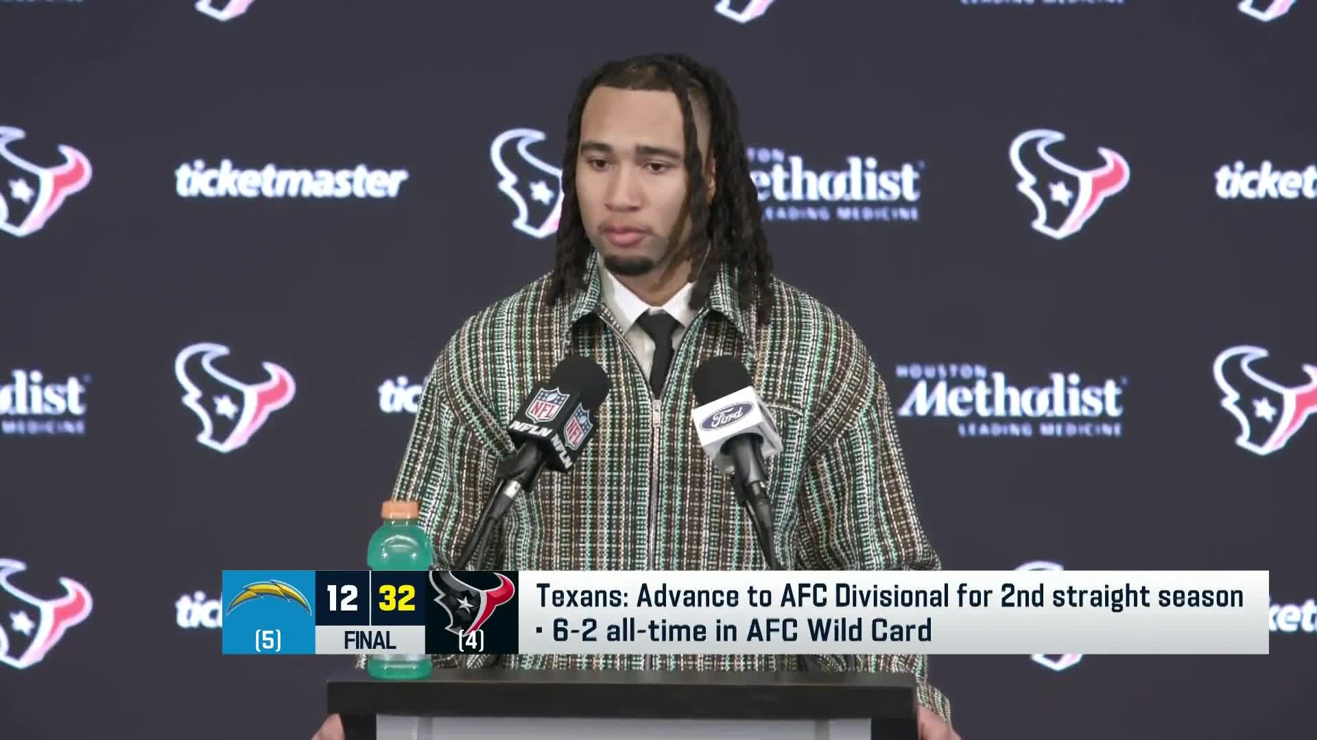 C.J. Stroud on playoff win vs. Chargers: 'We're just getting started'