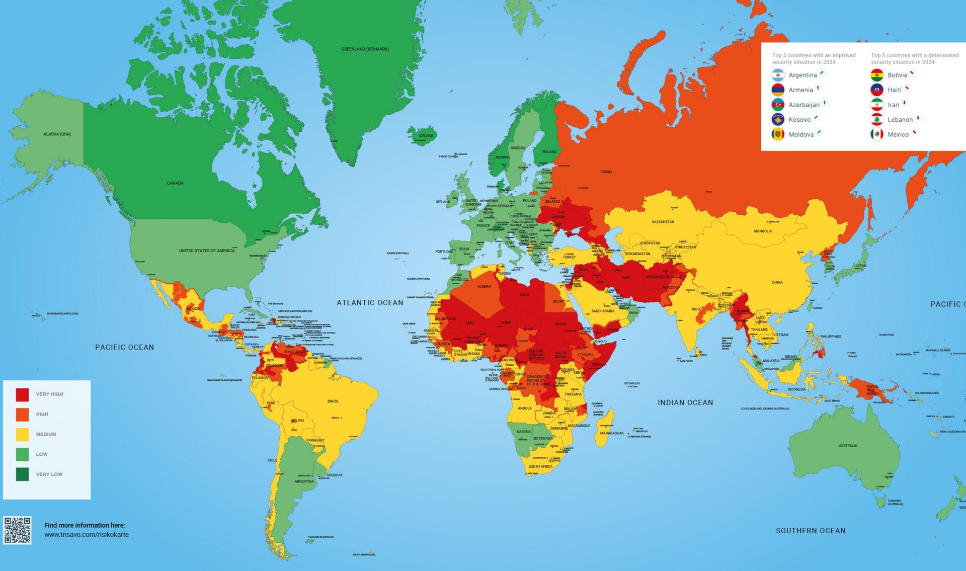 Travel Risk Map - Welche Länder sind sicher, welche bergen Risiken?
