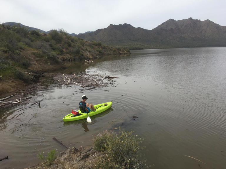 Horseshoe Reservoir in Arizona is the scene of a rare waterfall after ...