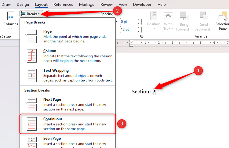 How to Use Columns in One Section of a Word Document